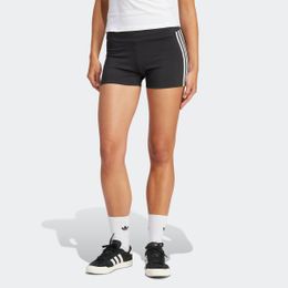 Shorts adidas originals "3 S LGNS 1/4", Damen, Gr. L, N-Gr, schwarz (schwarz, normal, gr.), Obermaterial: 93% Baumwolle, 7% Elasthan, gestreift, Hosen Shorts