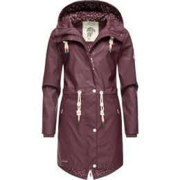 Regenjacke Navahoo "Regenjacke Tropical Storm OO", Damen, Gr. XXL, rot (wine), Obermaterial: 70% Polyester PES. 30% Polyurethan PU. Obermaterial: Futter: 100% Polyester PES. 100% Polyester PES., Jacken Regenjacke