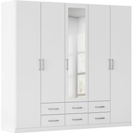 Kleiderschrank Rauch "Schrank Garderobe Ankleide GAMMA Breiten 91/136/181/226/271/315/360 cm", alpinwei&szlig;, griffe chrom, B:226cm H:210cm T:54cm, Holzwerkstoff, Schr&auml;nke, Kleiderschrank, verschiedene Griff-Varianten, mit Spiegel TOPSELLER MADE IN GERMANY