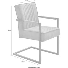 Armlehnstuhl Home Affaire "David", grau (grau, schlamm, schwarz), B:46cm H:93cm T:66cm, St&uuml;hle, Armlehnstuhl, mit bequemer Federkernpolsterung