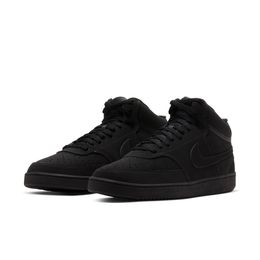 Sneaker Nike Sportswear "COURT VISION MID", Herren, Gr. 40, schwarz, schwarz, schwarz, Leder, Schuhe Sneaker