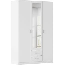 Kleiderschrank Rauch "Schrank Garderobe Ankleide GAMMA Breiten 91/136/181/226/271/315/360 cm", alpinwei&szlig;, griffe alu, B:136cm H:210cm T:54cm, Holzwerkstoff, Schr&auml;nke, Kleiderschrank, verschiedene Griff-Varianten, mit Spiegel TOPSELLER MADE IN GERMANY