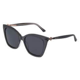 Jimmy Choo RUA/G/S | Damen-Sonnenbrille | Fassung: Vollrand, Quadratisch, Acetat, Grau Gl&auml;nzend | Glasfarbe: Grau