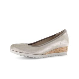 Keilpumps Gabor "Keilpumps", Damen, Gr. 38,5, beige, Schuhe