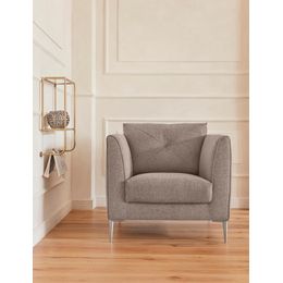 Sessel Trendmanufaktur "Chilltime, Loungesessel, Komfortsitzh&ouml;he 46cm, Breite 85cm, bequem", beige (portbella), B:85cm H:84cm T:96cm, Sessel, Sessel, mit eleganter Kreuznaht im R&uuml;ckenkissen