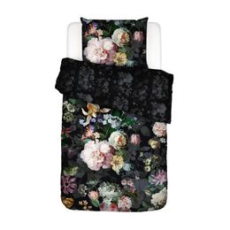 Essenza Wendebettw&auml;sche Fleur, Schwarz, Textil, Blume, 155x220 cm, Oeko-Tex&reg; Standard 100, Schlaftextilien, Bettw&auml;sche, Bettw&auml;sche, Satin-Bettw&auml;sche