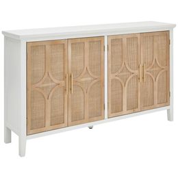 Livetastic Sideboard, Natur, Wei&szlig;, Holzwerkstoff, Rattan, Tanne, massiv, 1 F&auml;cher, 148x85x35 cm, Schlafzimmer, Schlafzimmer Kommoden