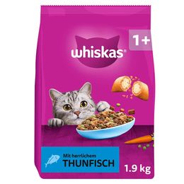 whiskas Trocken Adult 1+ mit Thunfisch Katzen-Trockenfutter unterst&uuml;tzt die Zahnpflege 1,9kg