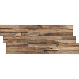 Wandverkleidung Teak Elegance, Braun, Holz, Teakholz, Holz, 20x2x50 cm, Tapeten & Wandverkleidungen, Wandverkleidung