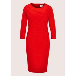 Madeleine Mode Jerseykleid MADELEINE "Etuikleid Schmales Jersey-Kleid mit Rundhals", Damen, Gr. 48, N-Gr, rot, Obermaterial: 68% Viskose CV. 27% Polyamid PA. 5% Elasthan EL., Modern, normal, Kleider Jerseykleid, mit Zierbiesen