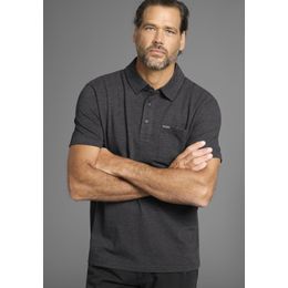 MAN'S WORLD Poloshirt MAN'S WORLD, Herren, Gr. XL (56/58), schwarz (anthra melange), Single Jersey, Obermaterial: 60% Baumwolle, 40% Polyester, meliert, normal, Shirts Poloshirt, mit Brusttasche