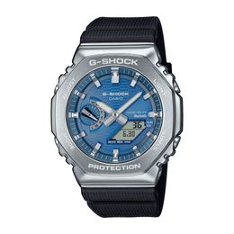 Smartwatch Casio G-SHOCK, schwarz, blau, silberfarben, schwarz, Smartwatches, Herren, Smartwatch, Armbanduhr, Herren,Bluetooth, Solarbetrieb, Flight Log Memory