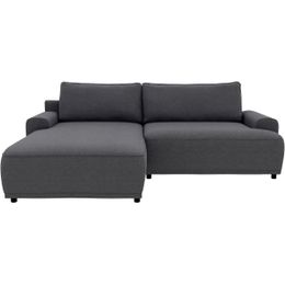 Ecksofa Trendmanufaktur "Fordon, Schlafsofa mit Bettkasten, Couch in L-Form, Breite 250 cm", grau (anthrazit), B:250cm H:82cm T:167cm, 100% Polyester, Sofas, Ecksofa, in Struktur fein LEO, haustierfreundlich, anthrazit, Recamiere links