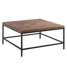 Couchtisch, Schwarz, Dunkelbraun, Holz, Metall, Kiefer, massiv, Holz, quadratisch, eckig, 90x45x90 cm, Wohnzimmer, Wohnzimmertische, Couchtische, Couchtische Metall