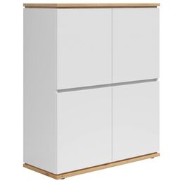 Xora Highboard, Wei&szlig;, Eiche Artisan, Holzwerkstoff, 2 F&auml;cher, 100x121x42 cm, FSC Mix, Beim&ouml;bel erh&auml;ltlich, stehend, Wohnzimmer, Kommoden & Sideboards, Highboards