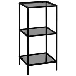 CARRYHOME Regal, Grau, Schwarz, Glas, 3 F&auml;cher, 37x82.5x33 cm, stehend, Wohnzimmer, Regale, B&uuml;cherregale