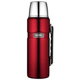Thermos Isolierflasche Stainless King, Rot, Metall, 1,2 L, doppelwandig, schlag- und bruchfest, lebensmittelecht, Vakuum, 100% dicht, abnehmbarer Deckel, Schraubverschluss, h&auml;lt warm, kalt, bruchsicher, rostfrei, schadstofffrei, Kaffee & Tee, Kannen, Thermoskannen