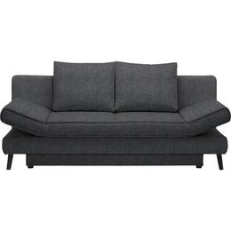 Novel Schlafsofa Sidney, Anthrazit, Textil, Uni, F&uuml;llung: Schaumstoff, 200x85x90 cm, Stoffauswahl, Wohnzimmer, Sofas & Couches, Schlafsofas, Schlafsofas mit Bettkasten