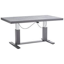 Amatio Loungetisch, Anthrazit, Hellgrau, Metall, Glas, rechteckig, S&auml;ule, 80x50-70x141 cm, h&ouml;henverstellbar, Loungem&ouml;bel, Loungetische