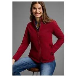 Fleecejacke Polarino, Damen, Gr. 42, rot (bordeaux), Fleece, Obermaterial: 100% Polyester, Fellimitat, unifarben, bequem h&uuml;ftlang, eingefasste Kante, Jacken Fleecejacke, aus Teddy-Fleece, &Uuml;bergangsjacke