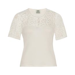 BERWIN T-Shirt mit Blumenstick Ecru (Gr&ouml;&szlig;e: 34)