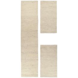 Bettumrandung Theko "Hadj Uni", beige, H:25mm, Obermaterial: 100% Wolle, Bettumrandungen, echter Berber Teppich, reine Wolle, handgekn&uuml;pft, Schlafzimmer