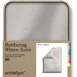 Bettbezug Schlafgut "Woven Satin", beige (sand light), B:155cm L:220cm, Mako-Satin, Obermaterial: 100% Baumwolle, Bettbez&uuml;ge, besonders dicht gewebt, Mix & Match: passender Kissenbezug erh&auml;ltlich