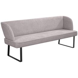 Novel Sitzbank, Schwarz, Cappuccino, Metall, Textil, 4-Sitzer, 205x91x66 cm, Stoffauswahl, mit R&uuml;ckenlehne, in verschiedenen Gr&ouml;&szlig;en erh&auml;ltlich, Esszimmer, B&auml;nke, Sitzb&auml;nke