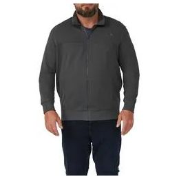 Sweatjacke, Damen, Gr. 4XL, schwarz, Web, Obermaterial: 70% Baumwolle, 30% Polyester, s.Oliver MEN BIG SIZES, unifarben, regular fit h&uuml;ftbedeckend, Rundhals, Rippb&uuml;ndchen, Sweatjacken Sweatjacke, mit Rei&szlig;verschluss und Stehkragen