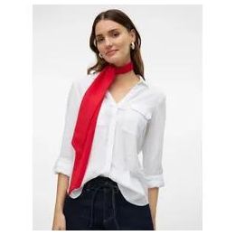V&eacute;ro Moda Langarmbluse VERO MODA "VMLINN BUMPY LS SHIRT WVN NOOS", Damen, Gr. L, snow wei&szlig;, Web, Obermaterial: 55% Leinen, 45% Viskose, unifarben, regular fit Po-bedeckend, V-Ausschnitt, Blusen, Viskosemischung, regular fit, mit Leinen
