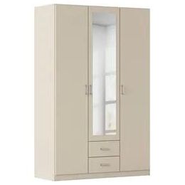 Kleiderschrank Rauch "Schrank Garderobe Ankleide GAMMA Breiten 91/136/181/226/271/315/360 cm", beige (champagner), griffe alu, B:136cm H:210cm T:54cm, Holzwerkstoff, Schr&auml;nke, Kleiderschrank, verschiedene Griff-Varianten, mit Spiegel TOPSELLER MADE IN GERMANY, Topseller