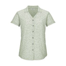 Funktionshemd Killtec "KOS 86 WMN WVN SHRT", Damen, Gr. 36, Normalgr&ouml;&szlig;en, graugr&uuml;n, Obermaterial: 92% Polyester, 8% Elasthan, Hemden, Schnelltrocknende Damenbluse mit floralem Print und Zierriegeln