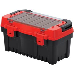 Werkzeugbox Prosperplast "EVO", schwarz (schwarz, rot), B:47,6cm H:25,6cm T:26cm, Kunststoff, Aufbewahrungsboxen, 47,6 x 26 x 25,6 cm