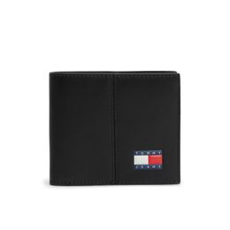 Geldb&ouml;rse Tommy Jeans "TJM HERITAGE LEATHER CC & COIN", Herren, schwarz, Leder, Lederimitat, Textil, Basic, Kleinlederwaren, Unisex Geldbeutel, Portemonnaie, Money Pocket mit Logoschriftzug