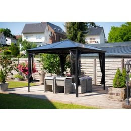 Pavillon Sojag "Verona 10x10", grau (anthrazit, anthrazit), B/H/T: 298cm x 261cm x 298cm, Pavillons, BxT: 298x298 cm