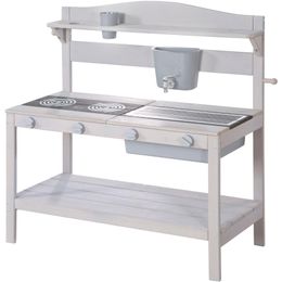 Outdoor-Spielk&uuml;che Roba "Matschk&uuml;che, grau lasiert, aus Holz", grau, Spielk&uuml;chen, KinderB:90cm H:88cm T:35cm, Holz, B:90cm H:88cm T:35cm