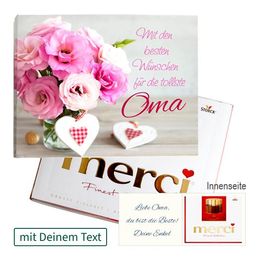 Pers&ouml;nliche Gru&szlig;karte mit Merci: Tollste Oma (250 g)