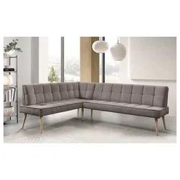 Eckbank exxpo - SOFA FASHION "Latte", latte, B:254cm H:95cm T:196cm, 94% PES, 6% NY, Sitzb&auml;nke, Eckbank, moderne Sitz- und R&uuml;ckensteppung, bequem und elegant, hoher Holzfu&szlig;