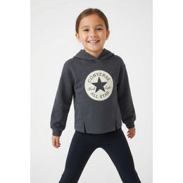 Kapuzensweatshirt Converse "CNVG FRENCH TERRY BOXY HOODIE", M&auml;dchen, Gr. 140/146 (L), schwarz matter, Obermaterial: 60% Baumwolle, 40% Polyester, Sweatshirts, f&uuml;r Kinder und Jugendliche, sportlicher Stil