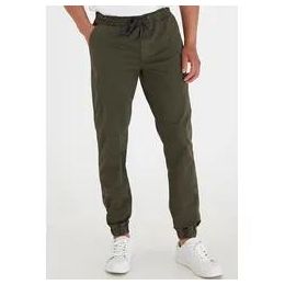 Chinohose Blend "Trousers BHNIMBU pants", Herren, Gr. XXL, N-Gr, gr&uuml;n, Web, Obermaterial: 97% Baumwolle, 3% Elasthan, unifarben, washed, comfort fit normal, Hosen Chinohose, mit Kordelzug und elastischem Bund