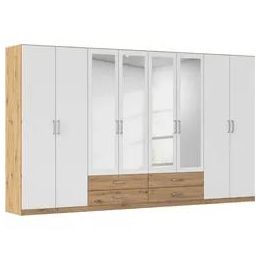 Kleiderschrank Rauch "Schrank Garderobe Ankleide GAMMA Breiten 91/136/181/226/271/315/360 cm", eiche artisan, alpinwei&szlig;, griffe chrom, B:360cm H:210cm T:54cm, Holzwerkstoff, Schr&auml;nke, Kleiderschrank, verschiedene Griff-Varianten, mit Spiegel TOPSELLER MADE IN GERMANY, Topseller