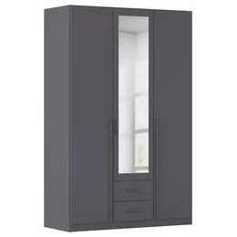 Kleiderschrank Rauch "Schrank Garderobe Ankleide GAMMA Breiten 91/136/181/226/271/315/360 cm", graumetallic, griffstangen graumetallic, B:136cm H:210cm T:54cm, Holzwerkstoff, Schr&auml;nke, Kleiderschrank, verschiedene Griff-Varianten, mit Spiegel TOPSELLER MADE IN GERMANY, Topseller