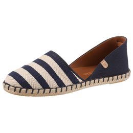 Espadrille VERBENAS "CARMEN", Damen, Gr. 37, blau, natur, Textil, Basic, Schuhe Espadrille, Slipper, Sommerschuh, Urlaubsschuh in maritimer Optik