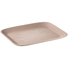 Tablett APS "Servierplatte "NERO" 32,5 x 26,5 cm, H&ouml;he 2,5 cm", beige (sand), B:26,5cm H:2,5cm L:32,5cm, Melamin, Tabletts