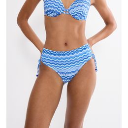 Bikini-Hose Triumph "Mix & Match Summer Midi 01 pt", Damen, Gr. 40, N-Gr, blau, light combination, Microfaser, Obermaterial: 77% Polyamid, 23% Elasthan, Badehosen Bikini-Hose, verspielt und farbenfroh