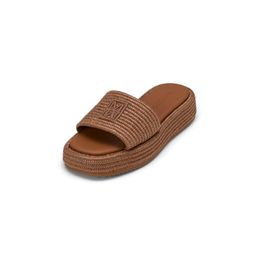 Marc O'Polo MARC O'POLO Damen Sandale "in Bastoptik", Gr. 39burnt oak, Obermaterial: 50% Polyester, 50% Polypropylen, unifarben, Schuhe