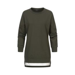 Sweater CLOUD 5IVE "CLOUD 5IVE 2in1 Look Sweater", Damen, Gr. XXL, gr&uuml;n, 100% Baumwolle, unifarben, Rundhals, Sweatshirts Sweater