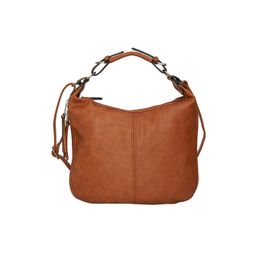 Schultertasche Harpa "Tate", Damen, Gr. B/H/T: 9cm x 32cm x 41cm, cognac, Lederimitat, unifarben, Taschen Schultertasche, durch Rei&szlig;verschluss erweiterbar
