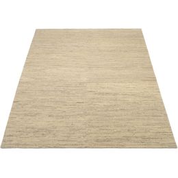 Orientteppich OCI DIE TEPPICHMARKE "HIMALI UNI", wei&szlig; (wei&szlig;, natur), B:140cm H:5mm L:200cm, Wolle, Teppiche, reine Wolle, handgekn&uuml;pft, mit Fransen, Wohnzimmer