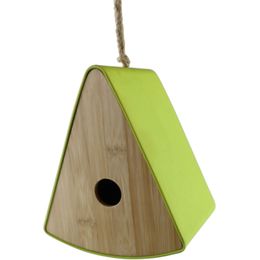 Dekofigur AM Design "Vogelhaus "Pyramide" aus Bambus", gr&uuml;n, B:12cm H:20cm, Bambus, Dekofiguren, in gelb, pink oder gr&uuml;n